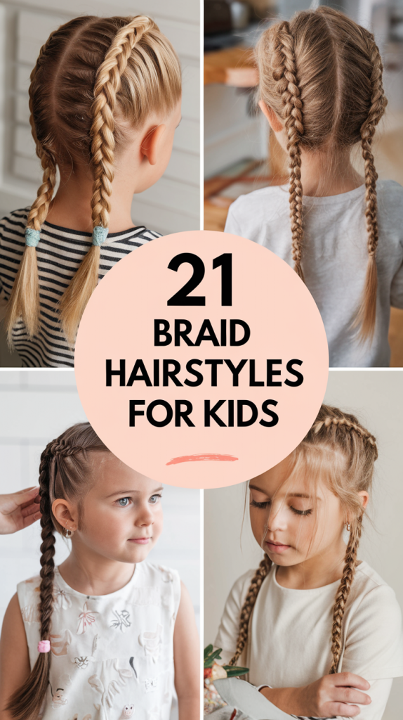 21 Cute and Easy Braid Hairstyles for Kids 2025 – Quick, Knotless, and ...