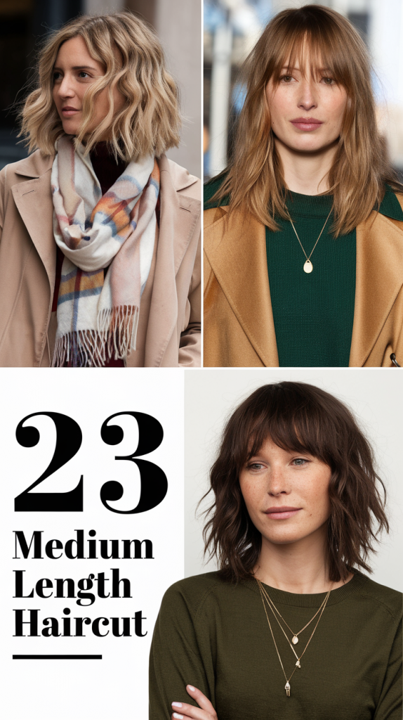 23 Trendy Medium Length Haircut Ideas for 2025 – Curtain Bangs, Layers ...