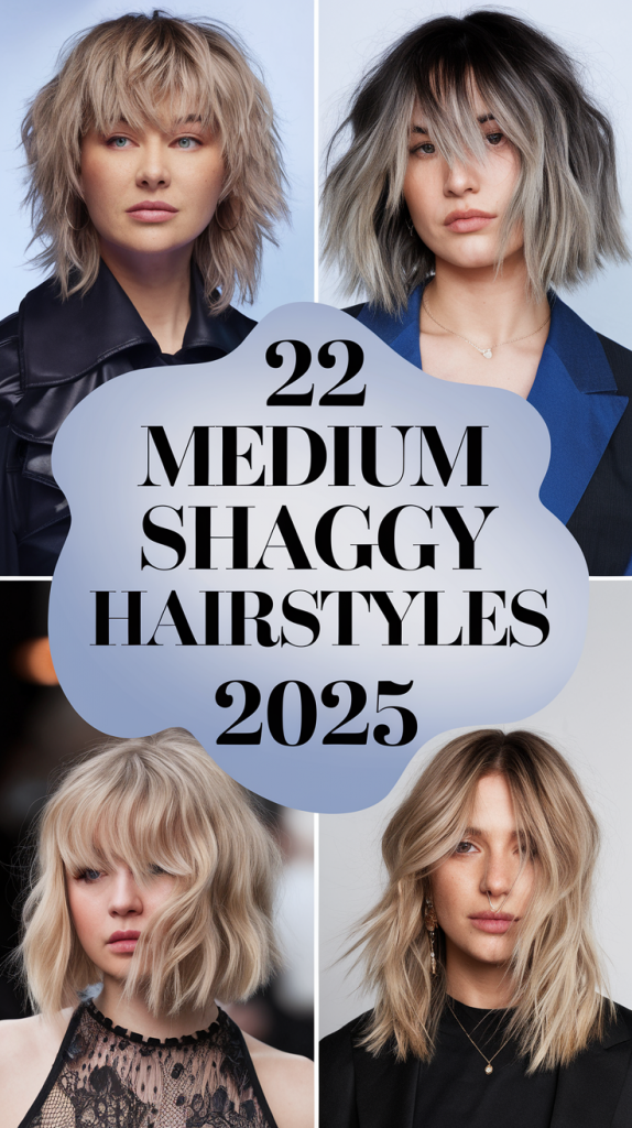 22 Ideas for Medium Shaggy Hairstyles 2025: Choppy Layers, Curtain ...