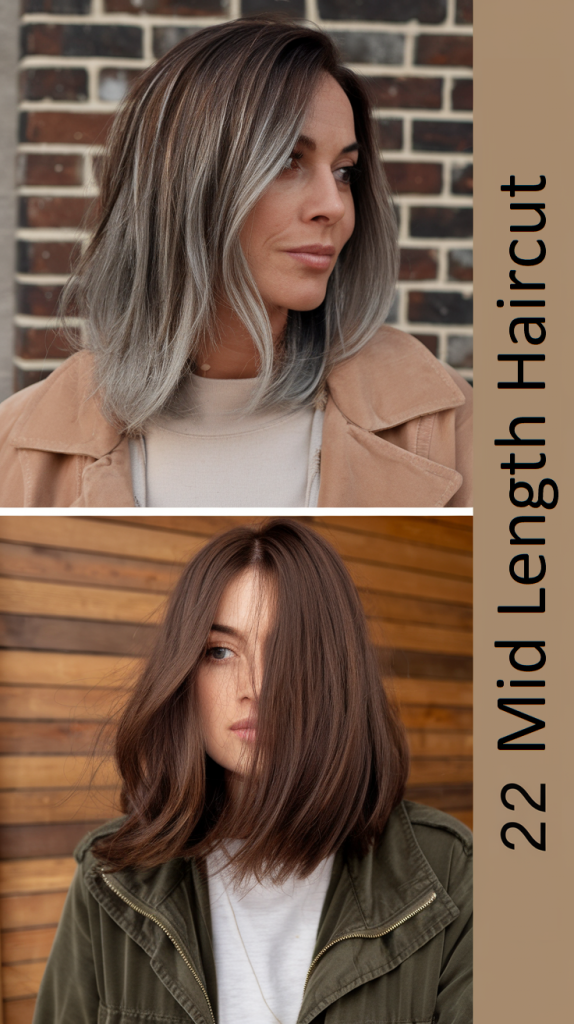 Mid Length Haircut 2025 – 22 Trendy Ideas for Thick, Fine, and Wavy Hair with Layers and Bangs