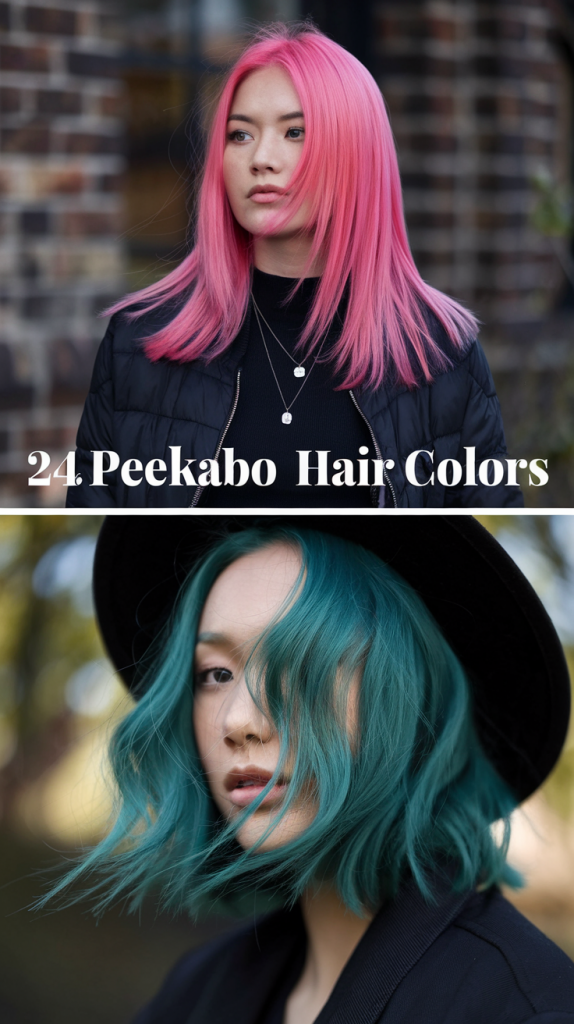 24 Peekaboo Hair Colors 2025: Blonde, Red, Blue, Green, Brunettes ...