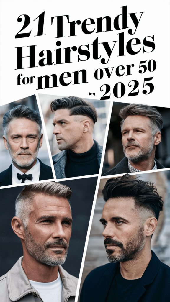 21 Trendy Hairstyles for Men Over 50 - 2025 | Best Short, Long, Grey ...