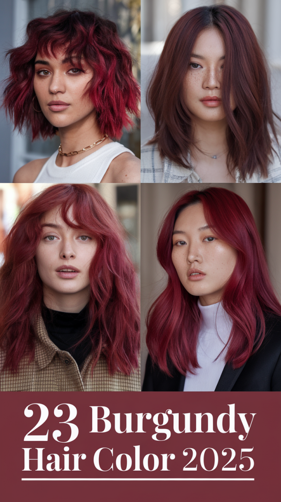Burgundy Hair Color 2025: 23 Cool Ideas in Dark Red, Wine, Plum, and ...