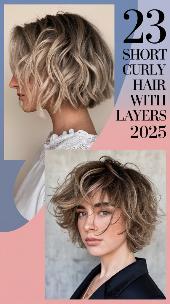 23 Ideas for Short Curly Hair with Layers 2025: Messy Bobs, Face ...
