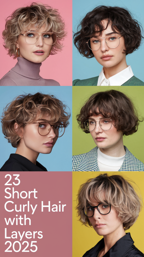 23 Ideas for Short Curly Hair with Layers 2025: Messy Bobs, Face ...