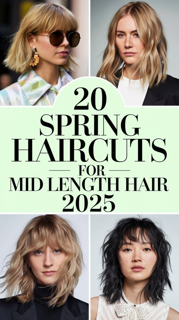 Spring Haircuts for Mid Length Hair 2025 – 20 Trendy Styles, Layered ...