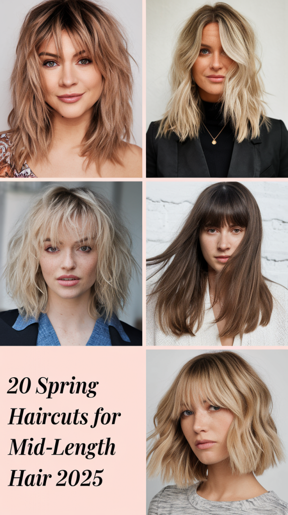 Spring Haircuts for Mid Length Hair 2025 – 20 Trendy Styles, Layered ...