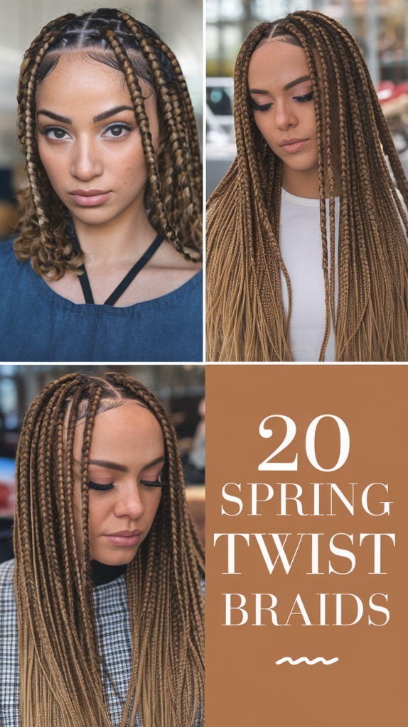 Spring Twist Braids 2025 – 20 Ideas for Short, Long, Knotless, Crochet ...