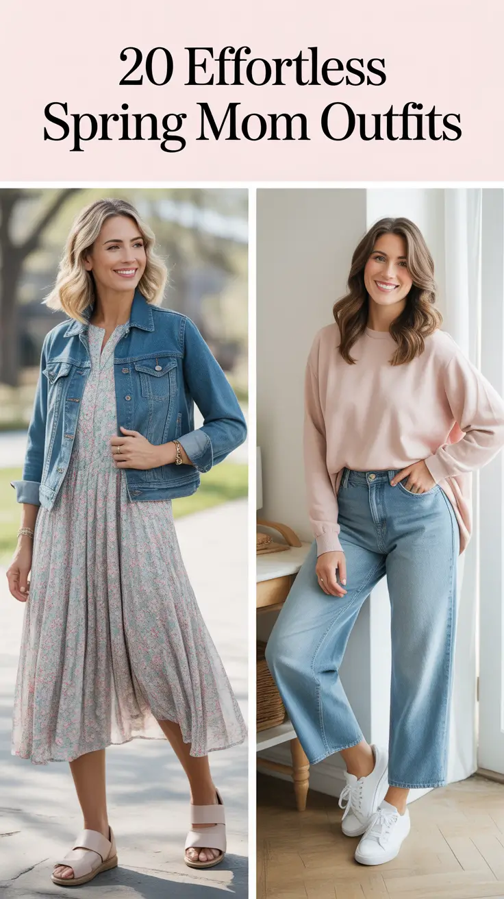 Effortless Spring Mom Outfits 2026 – Comfy & Trendy Spring Looks for Moms